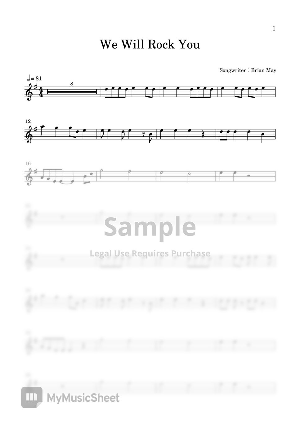 Queen - We Will Rock You Sheets by Kaho