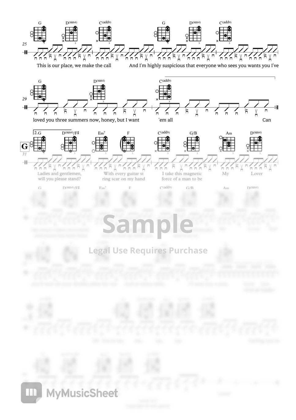 Taylor Swift - Lover (Guitar TAB) 楽譜 by 서동욱