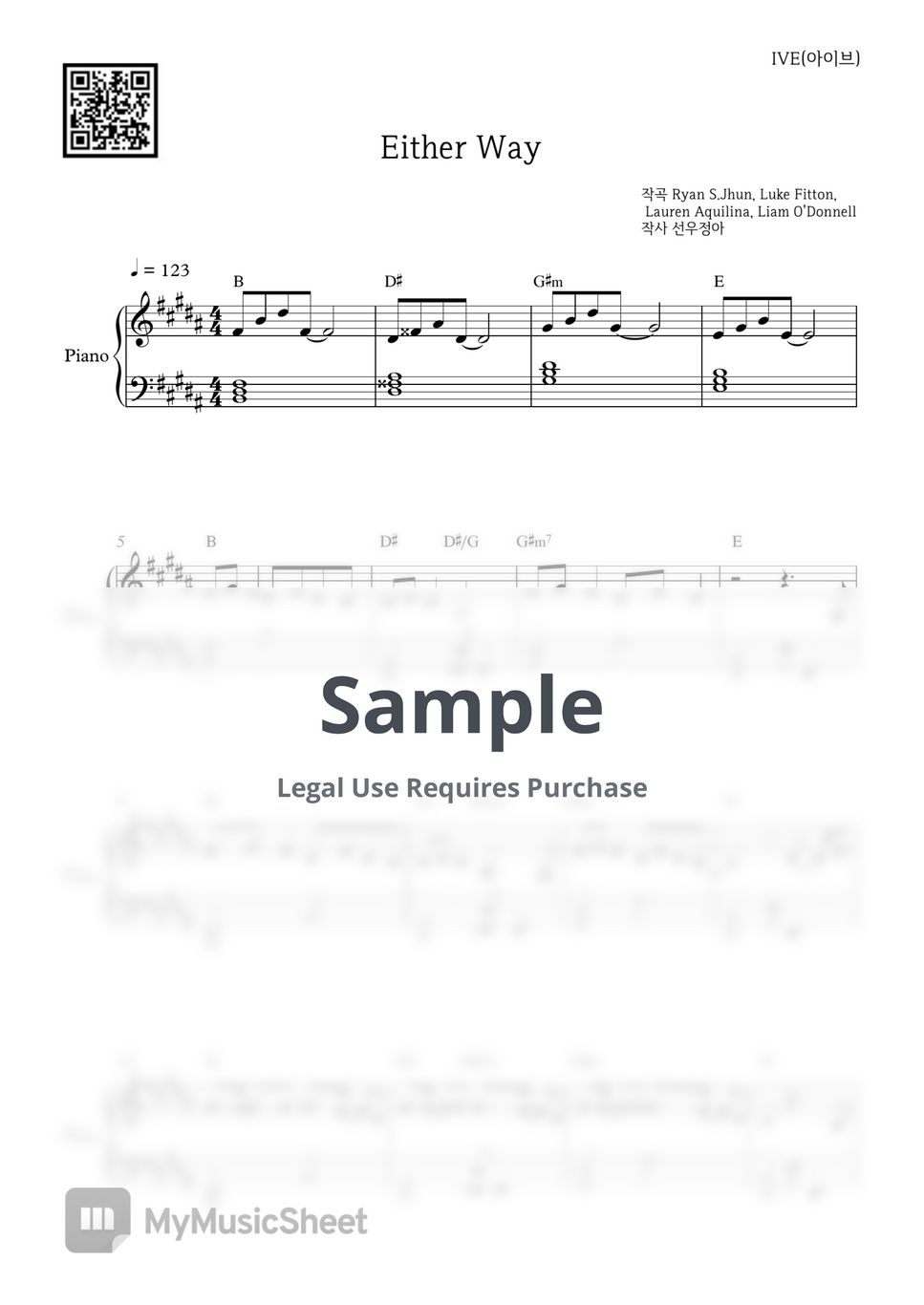 IVE 아이브 - 'Either Way’ Sheets by PIANOiNU