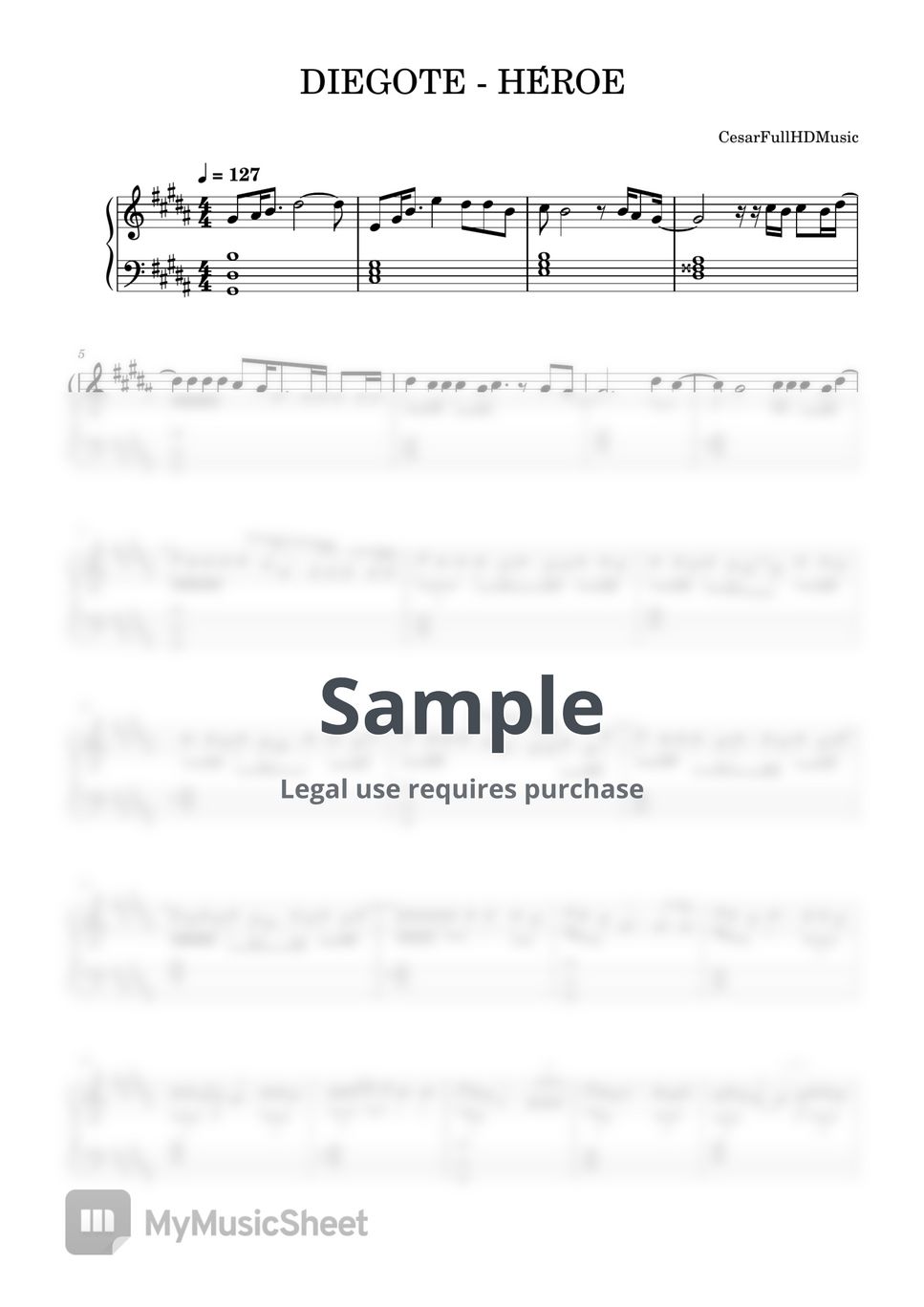 DIEGOTE - HÉROE Sheet Music