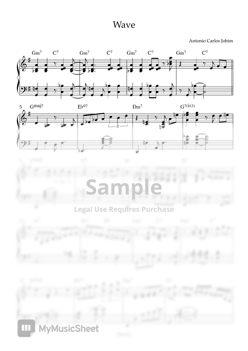 Antonui Carlos Jobim - Wave (RoHA ver.) Sheet Music by RoHA