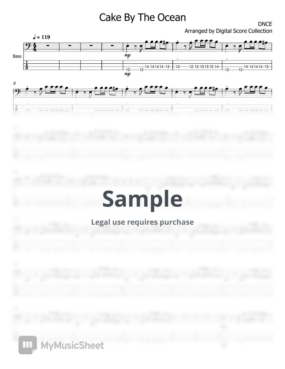 DNCE - Cake By The Ocean 악보 by Digital Scores Collection