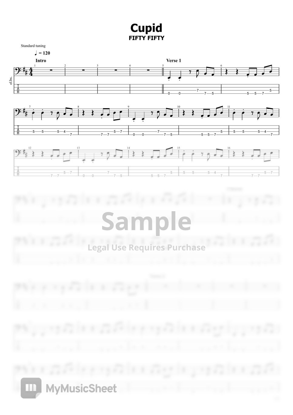 FIFTY FIFTY - Cupid Tab + 1staff by TUNA CRACKER