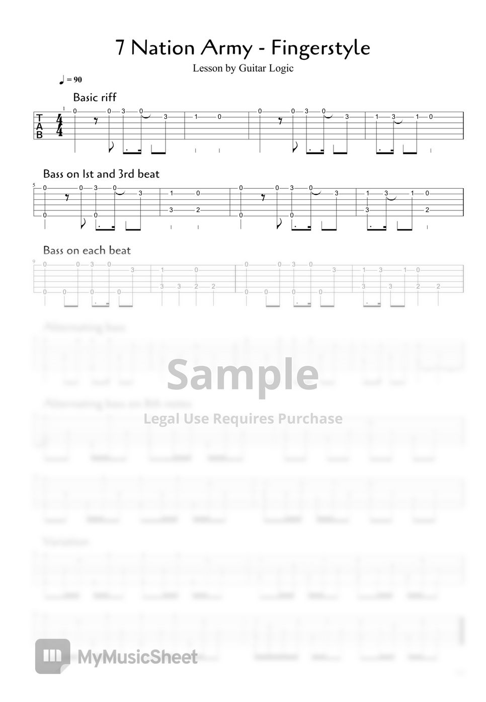 The White Stripes - Seven Nation Army (Fingerstyle version) Sheets by ...