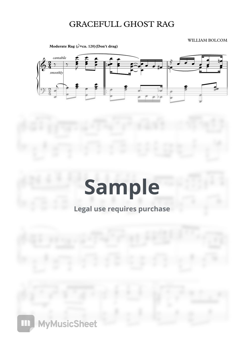 W. Bolcom(윌리엄 볼컴) - Graceful Ghost Rag (a minor (transposed ver ...