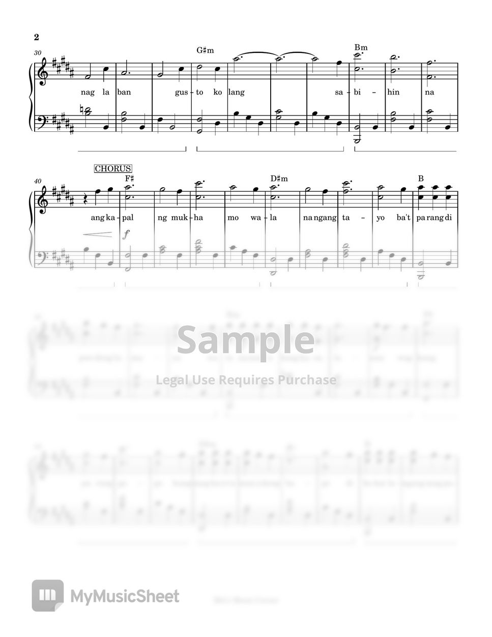 Moira dela Torre - Eme (piano sheet music) Sheets by Mel's Music Corner