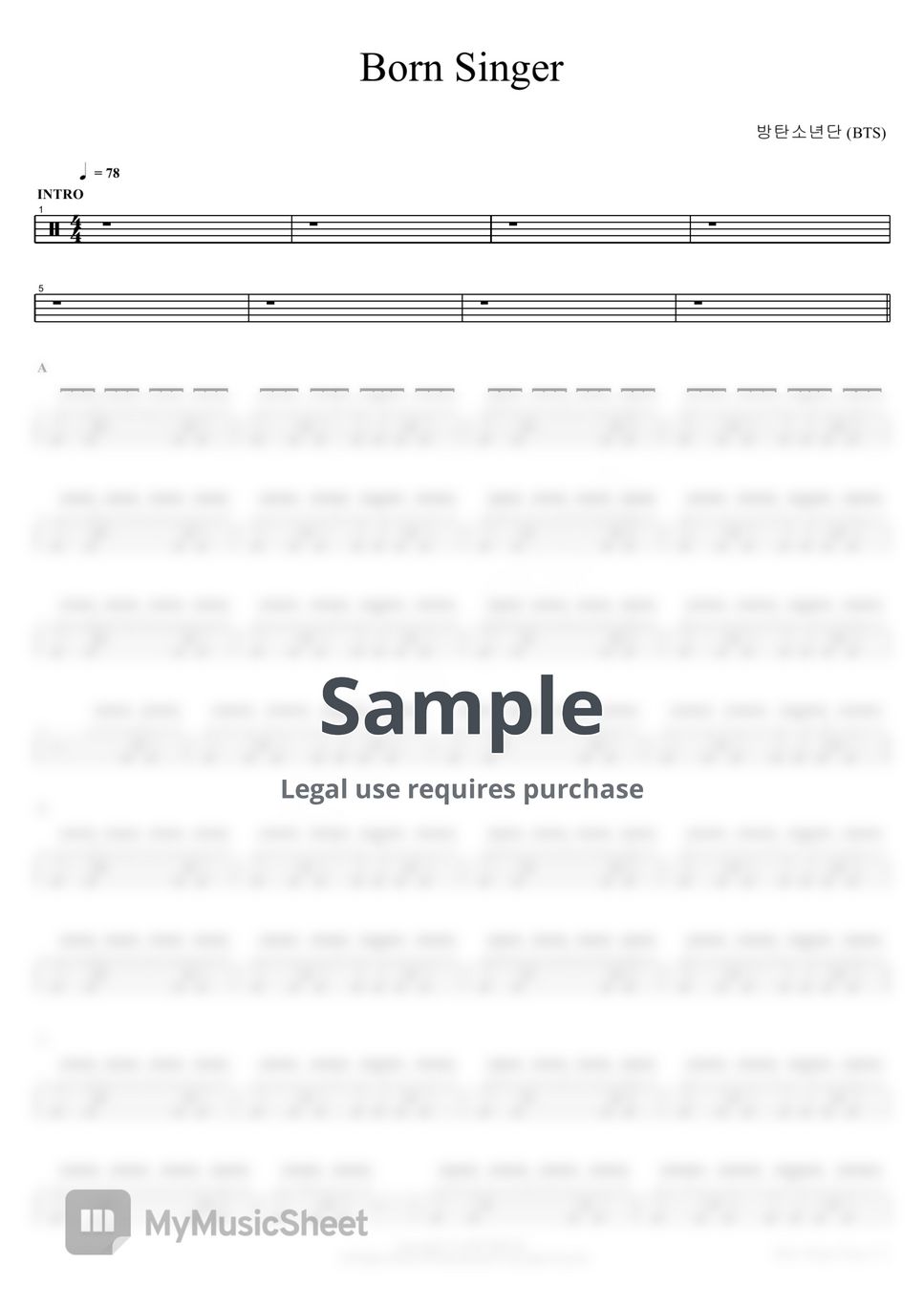 BTS - Born Singer Sheets by COPYDRUM