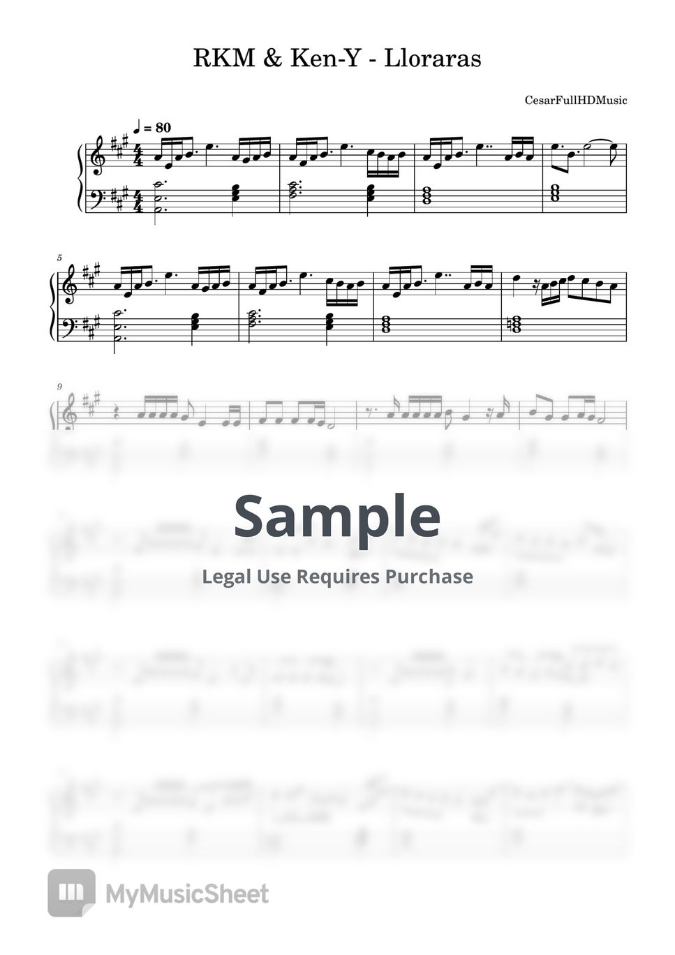 RKM & Ken-Y - Lloraras Sheet Music