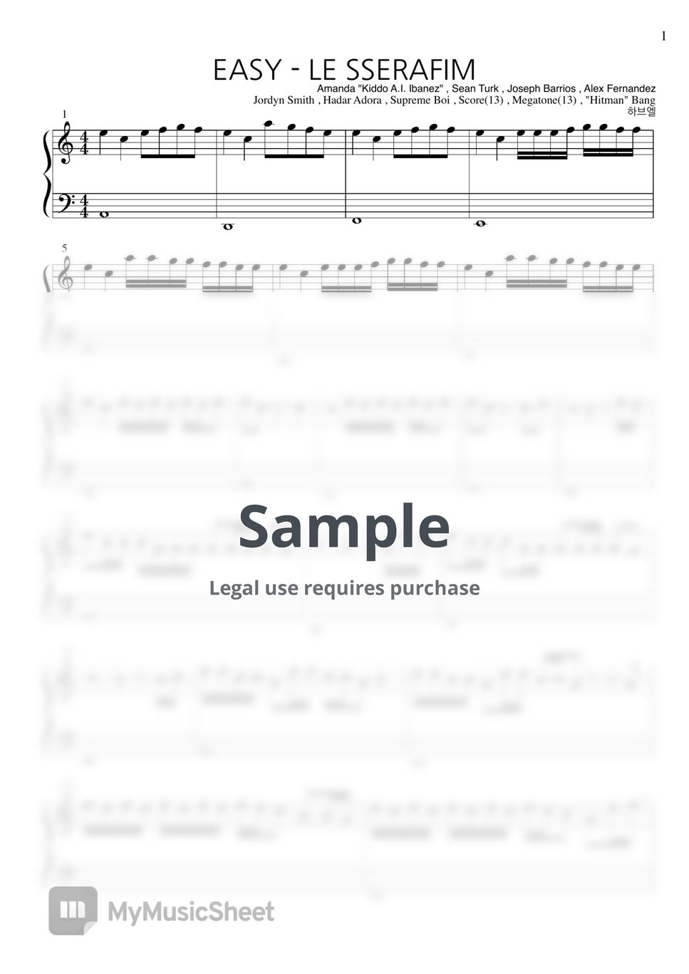 LE SSERAFIM - EASY Sheets by Hav.E