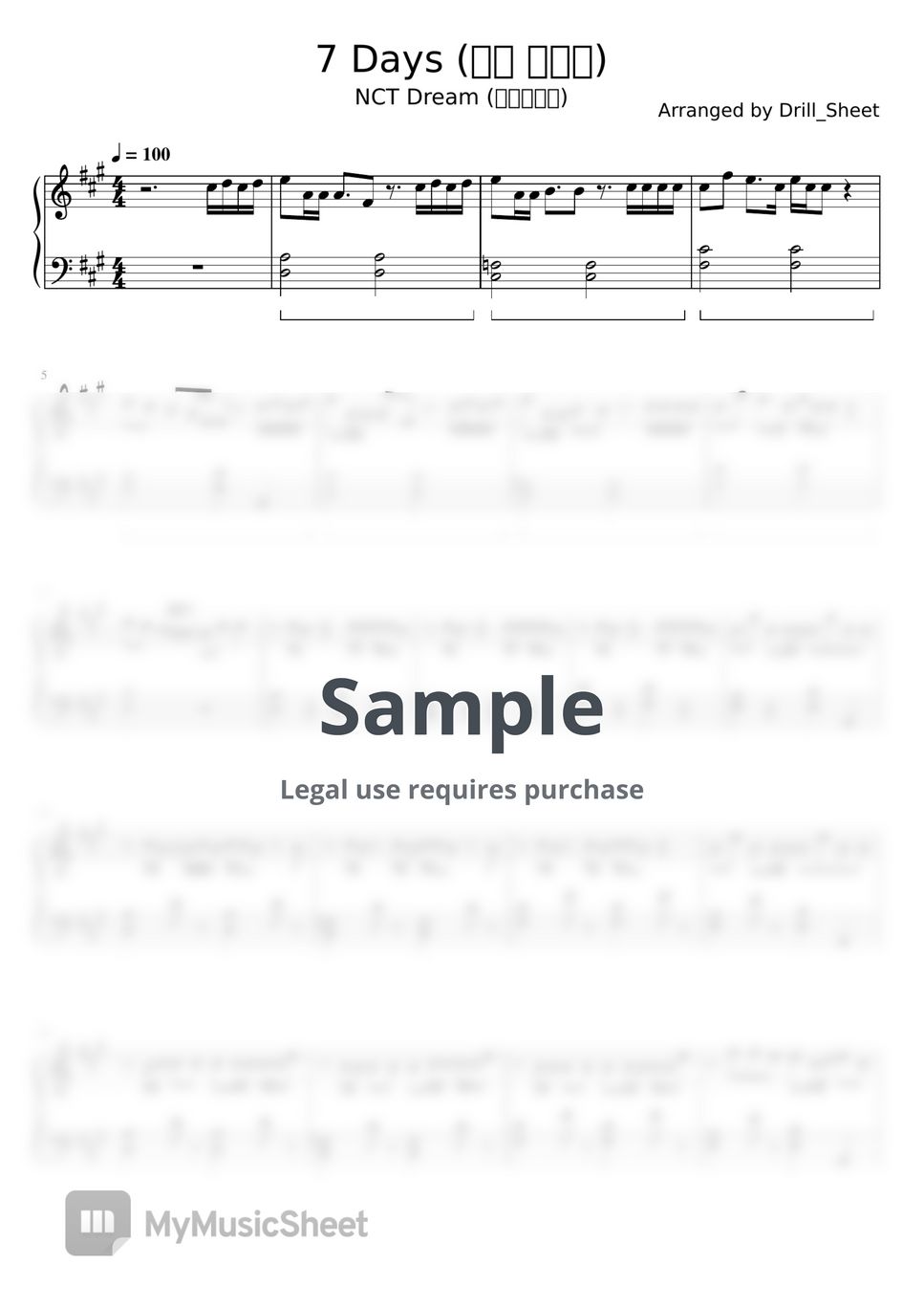 NCT Dream - 7 Days Sheets by Drill_Sheet