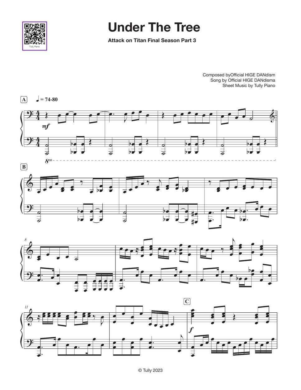 SiM - UNDER THE TREE Sheets by Tully Piano