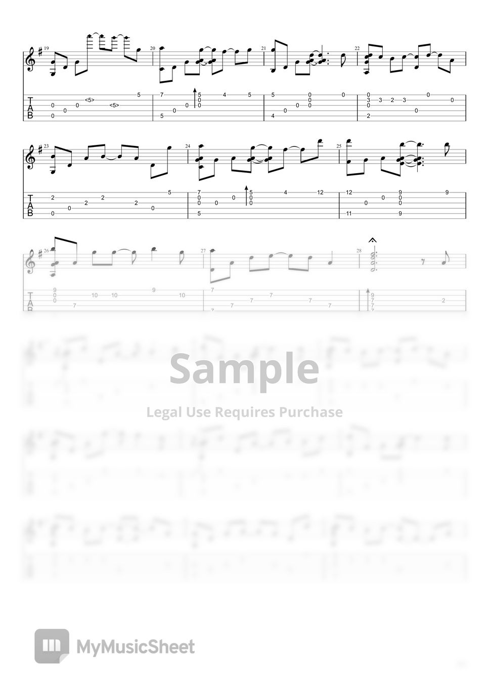 아이유(IU) - Love Letter (러브레터) (통기타, 핑거스타일, Fingerstyle) TAB+1 Staff by ...