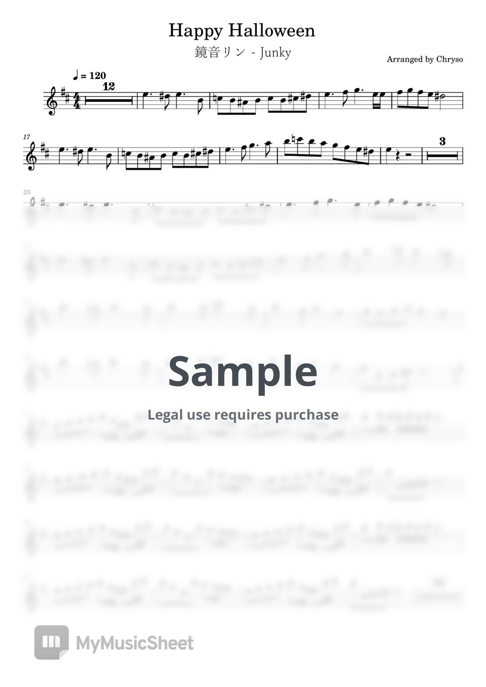 鏡音リン - Junky - 18. Happy Halloween (pdf) Sheets by Chryso_Chrysoberyl