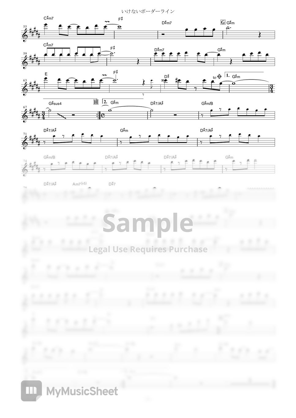 Macross Δ - Ikenai Borderline (in Bb) 악보