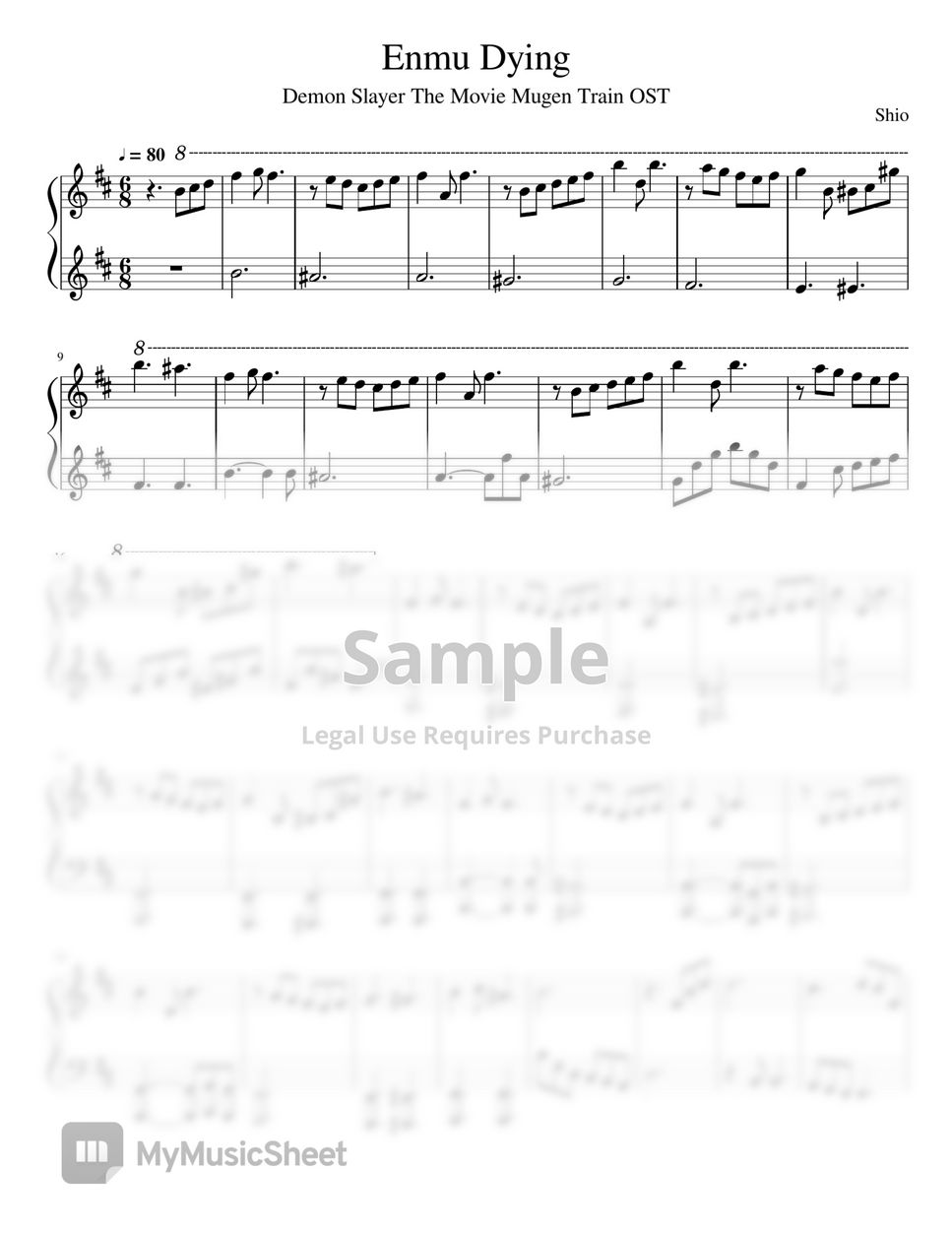 Demon Slayer Mugen Train - Enmu Dying Music (Kimetsu no Yaiba) Sheets ...