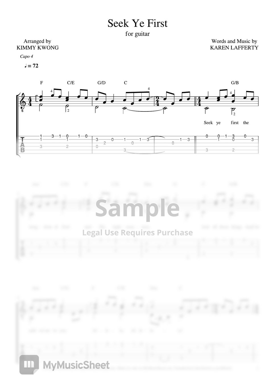 Seek Ye First Guitar Chords