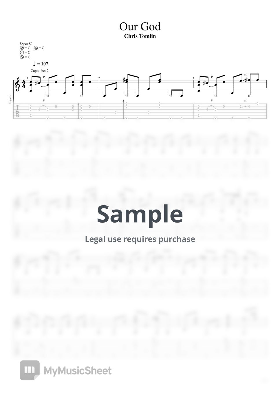 Chris Tomlin - Our God Tab + 1staff by Titus Major