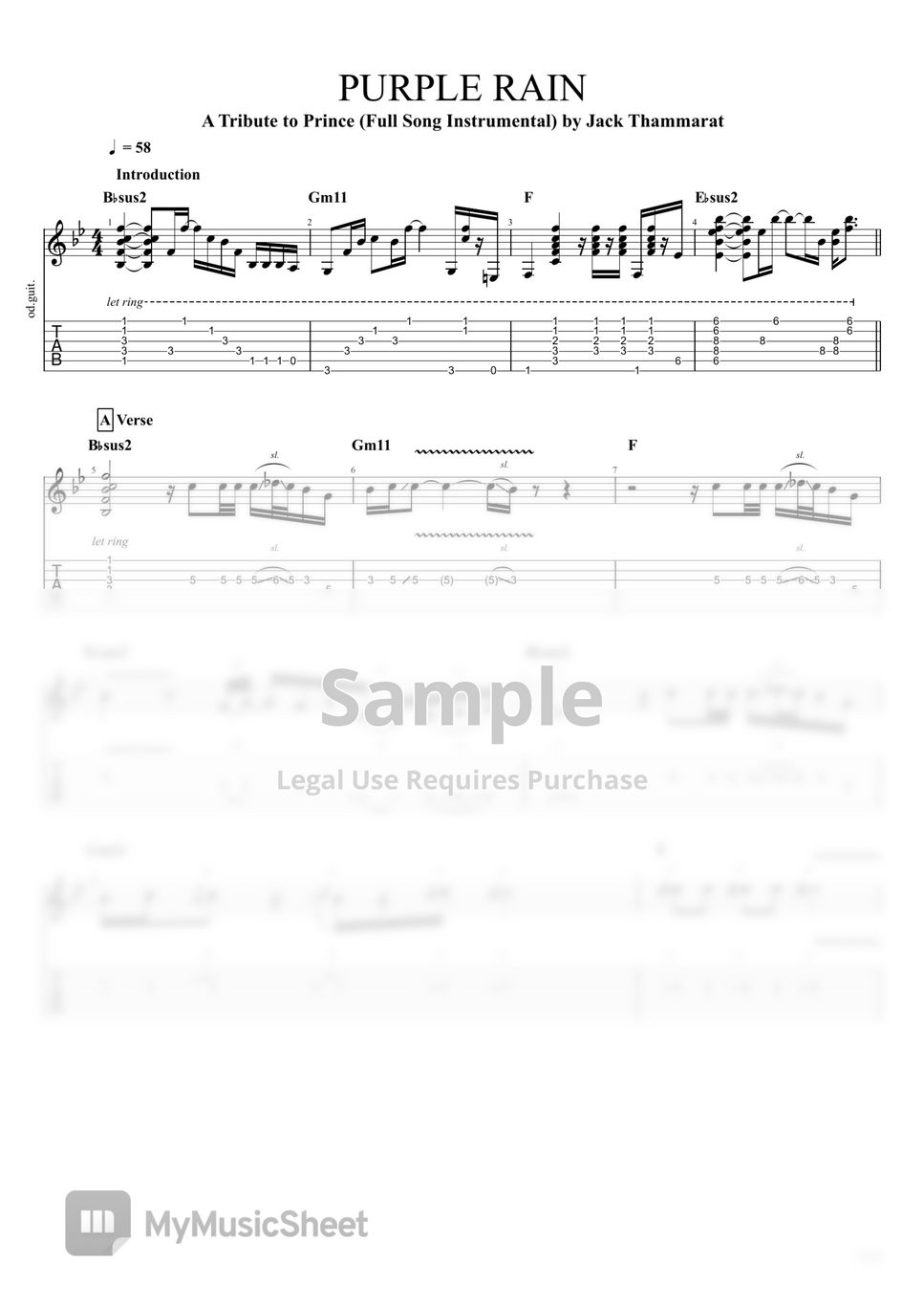 Prince - Purple Rain Sheet Music by Jack Thammarat