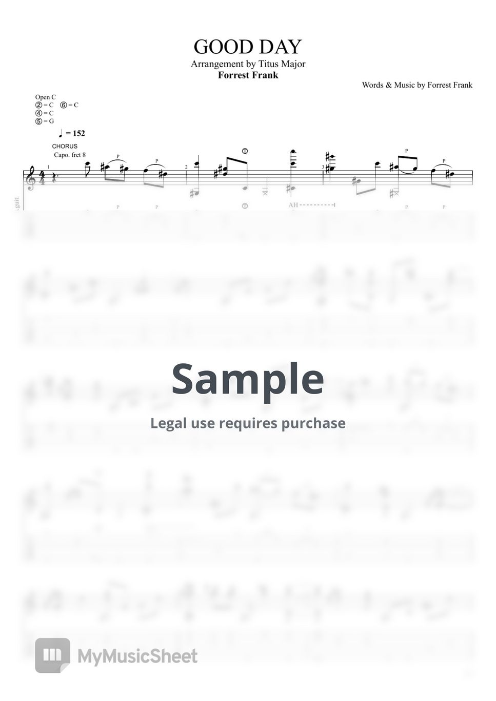 Forrest Frank - GOOD DAY タブ+五線譜 by Titus Major