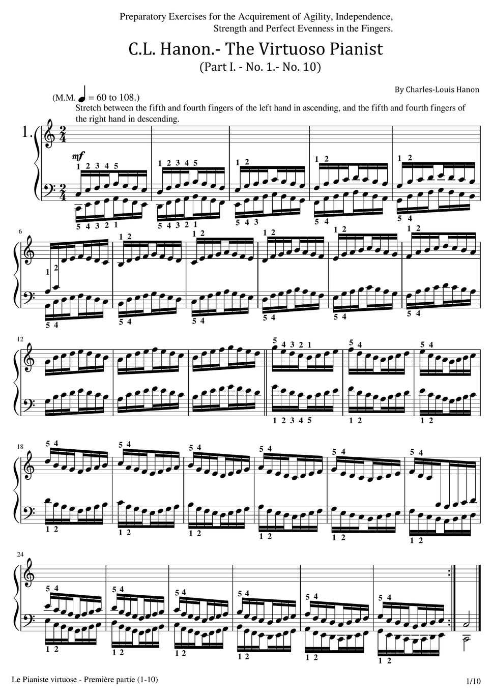 Charles-Louis Hanon - C.L. Hanon.- The Virtuoso Pianist (哈农钢琴练指法 (Part I - No. 1 - No. 10 ...