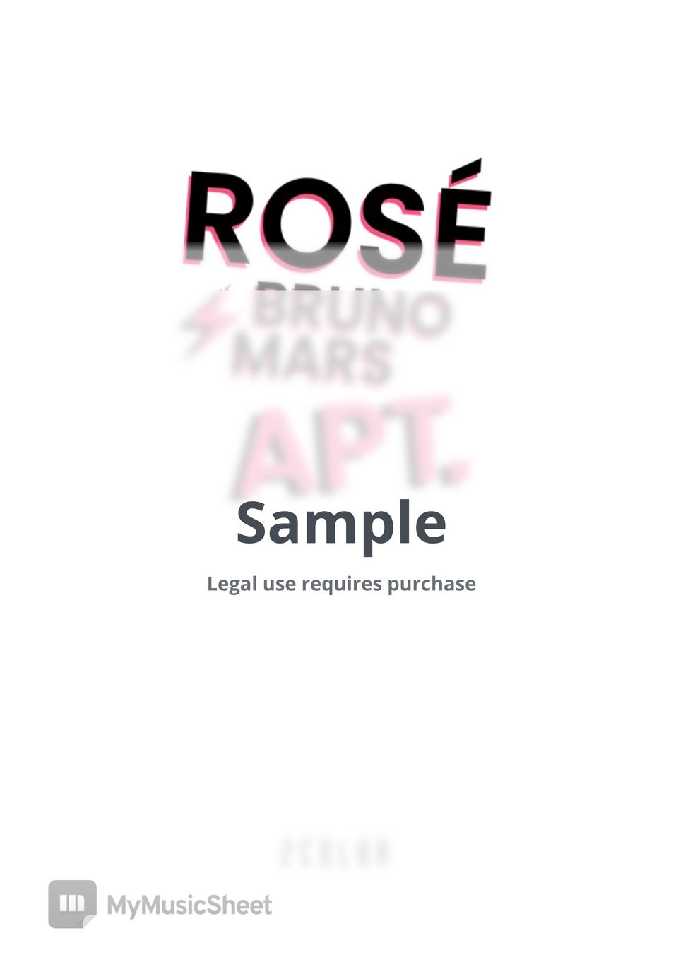 ROSÉ & Bruno Mars - APT. (🏬 아파트 ⚡) Sheet Music by 2COLOR 투컬러