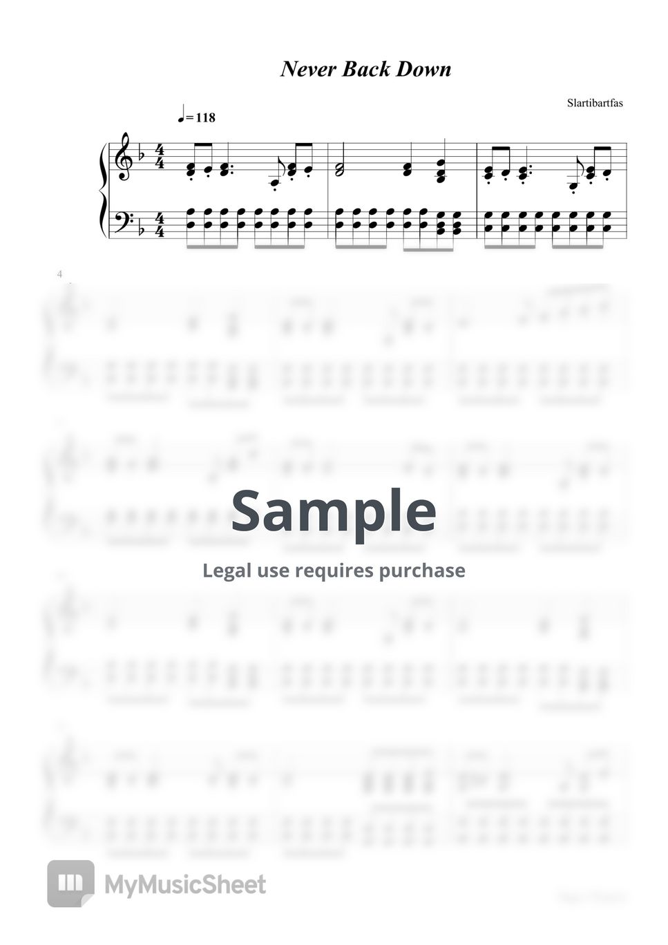 Two Steps From Hell - Never Back Down (Two Steps From Hell) Sheets by Yilun
