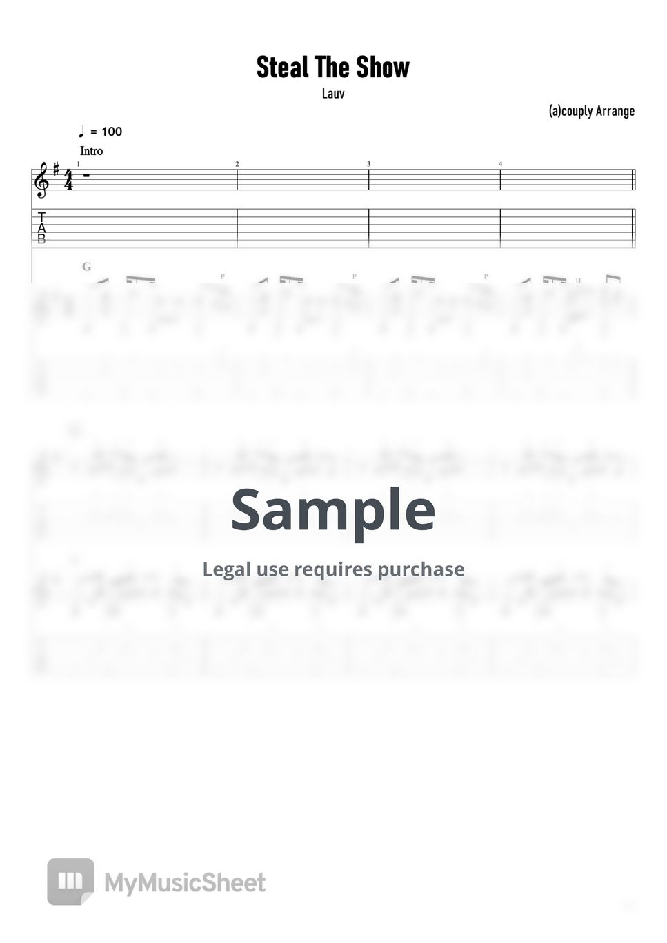 Lauv - Steal The Show Sheets by (a)couly