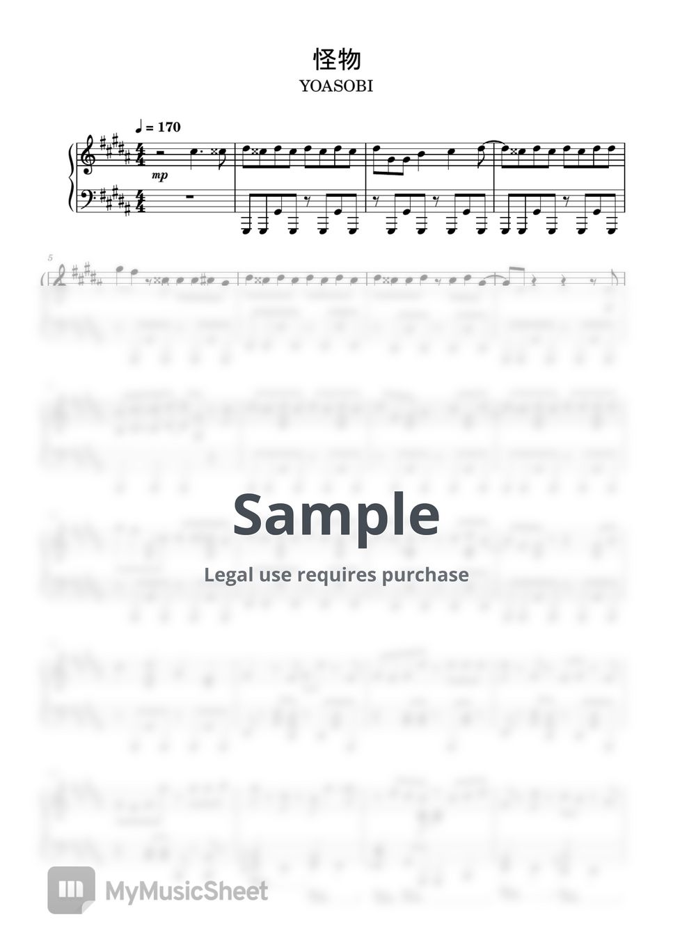 YOASOBI - Monster Sheets by Sheet Quality Music