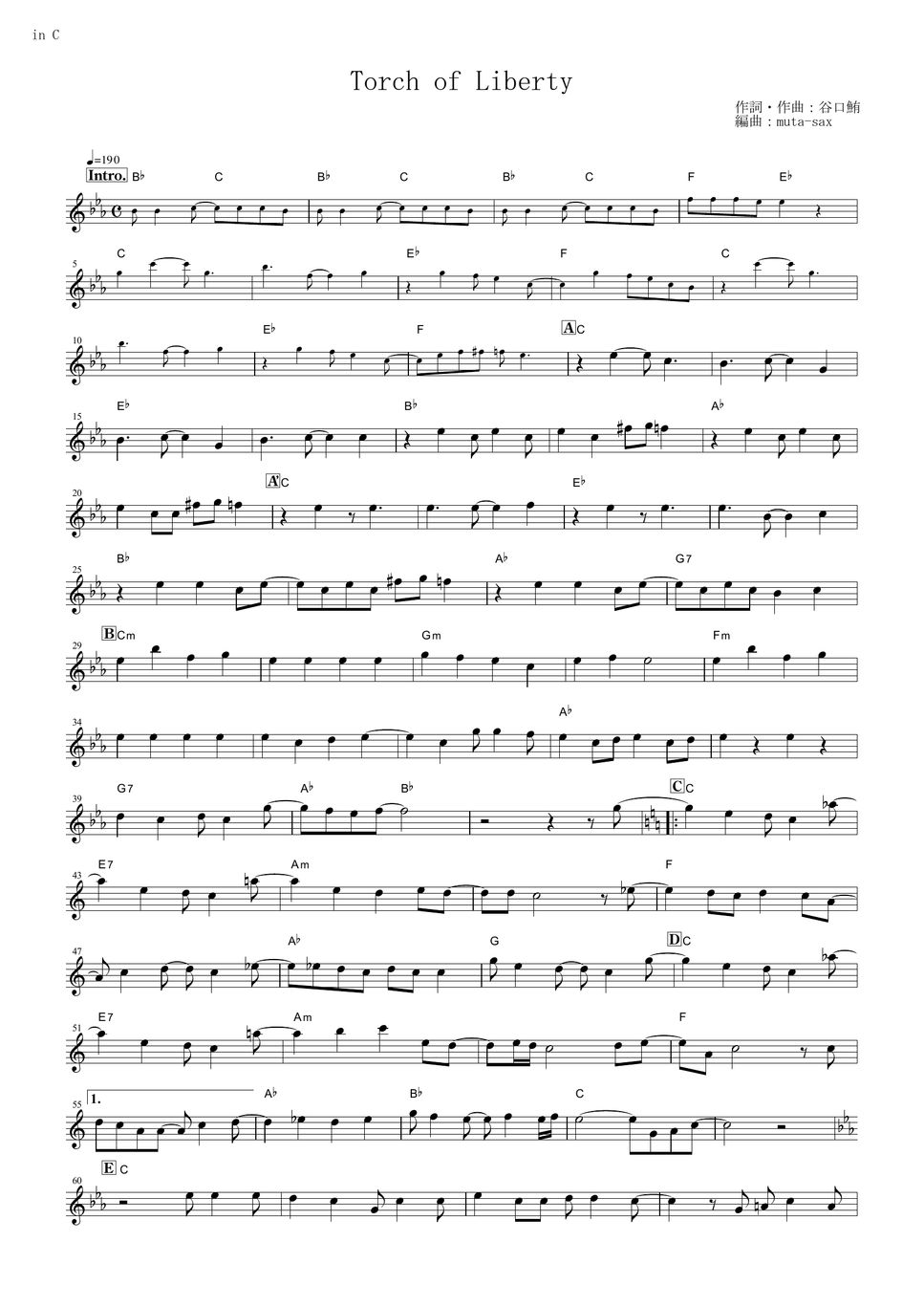 Fire Force Season 2 - Torch of Liberty (in C) Sheet by KANA-BOON