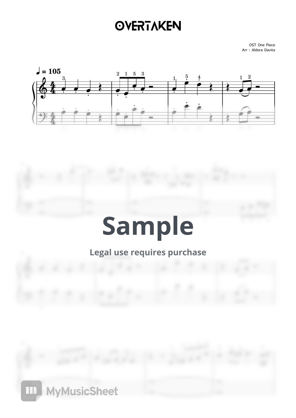 Kohei Tanaka dan Shirō Hamaguchi - OST One Piece - Overtaken Sheets by Aldora Davita