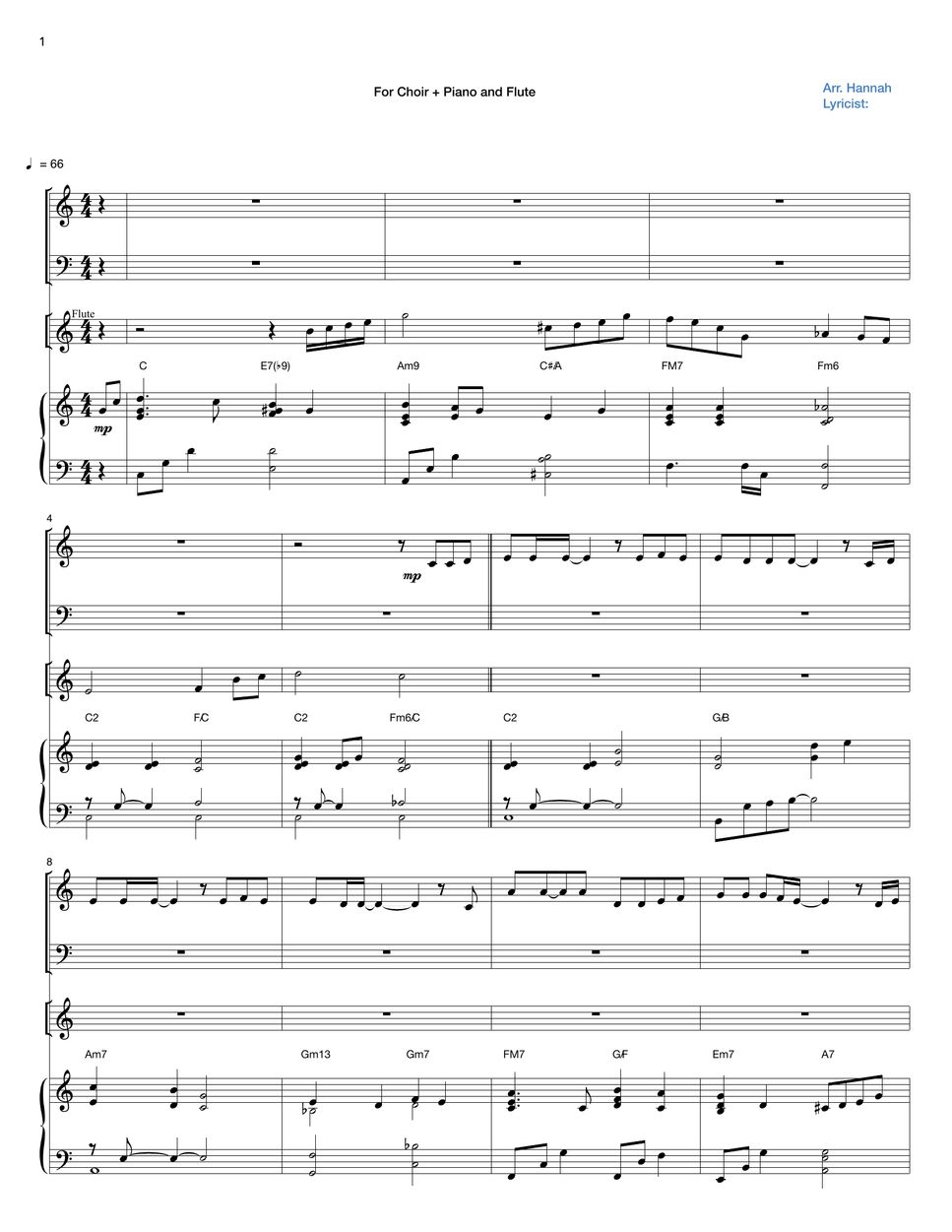 유은성 하나님 아버지의 마음 Chior Piano Flute Partition Musicale By Hannah