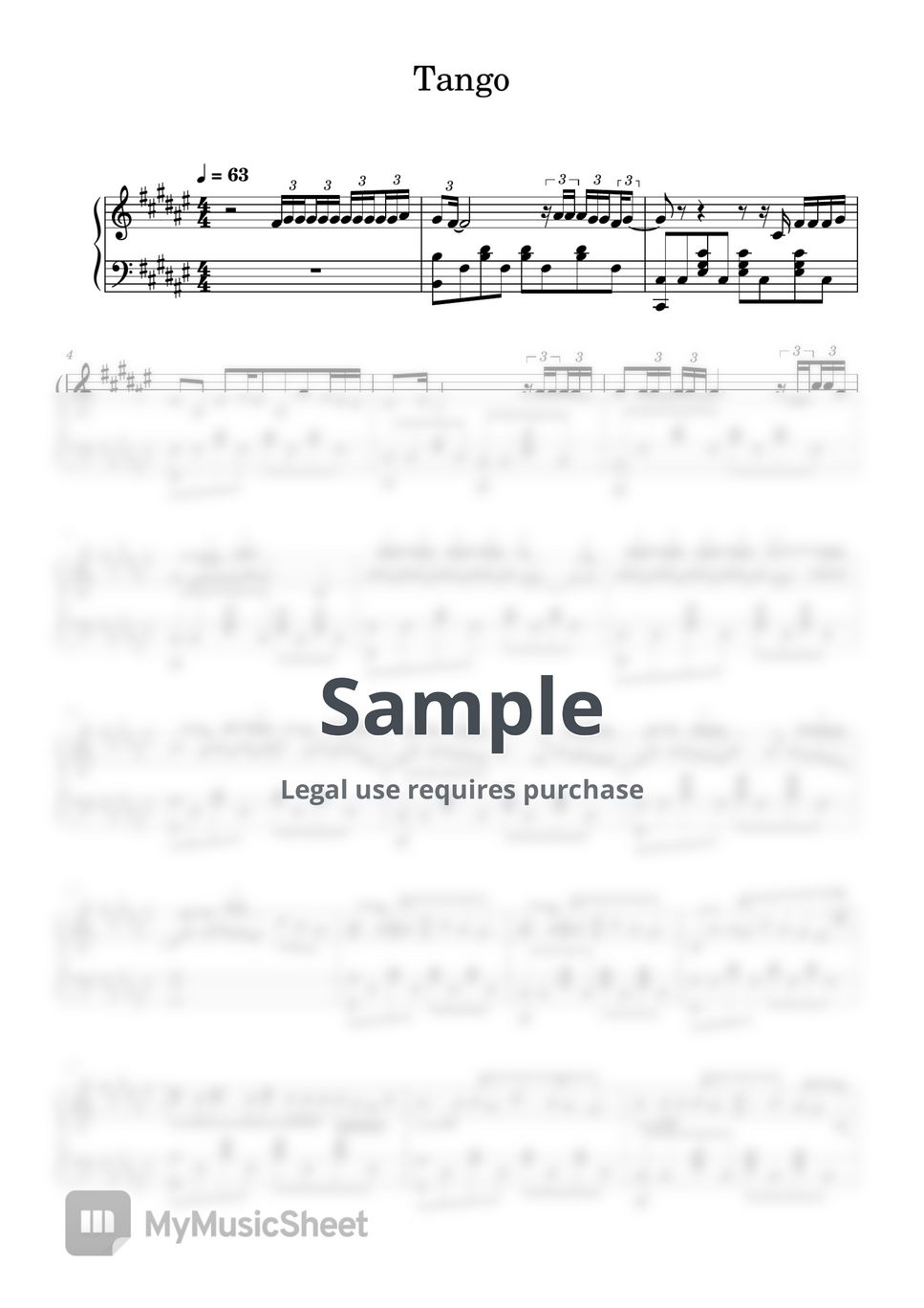 Tananai - Tango (F# Major, 63 BPM) Sheets by Alberto Rinaldi Piano Covers