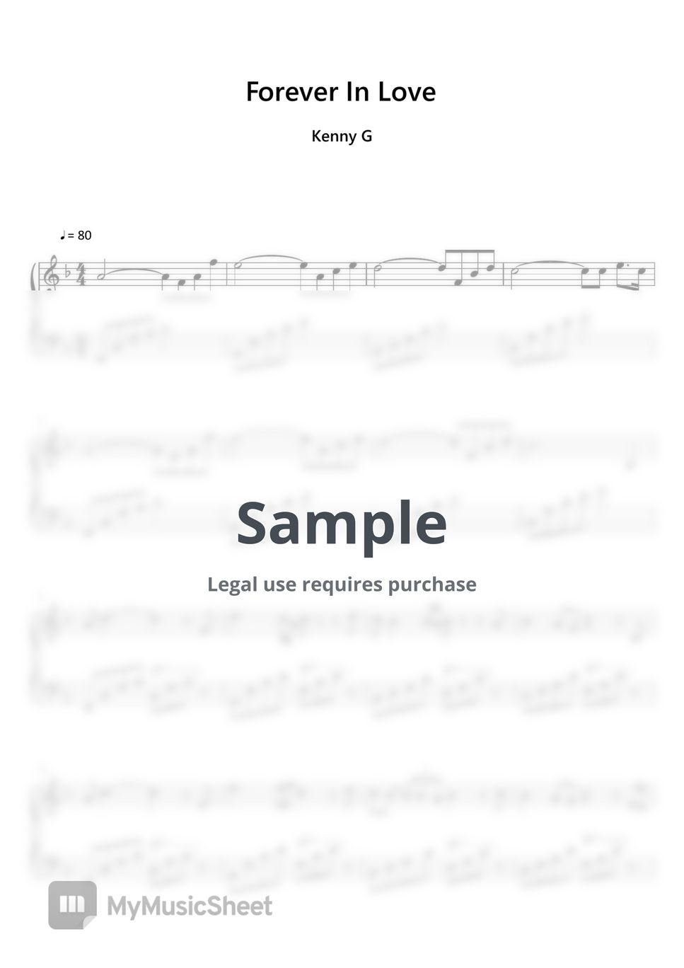 Kenny G - Forever In Love (Sheet Music, MIDI,) แผ่น by sayu