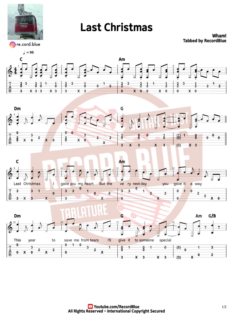 WHAM! - Last Christmas Sheet by RecordBlue