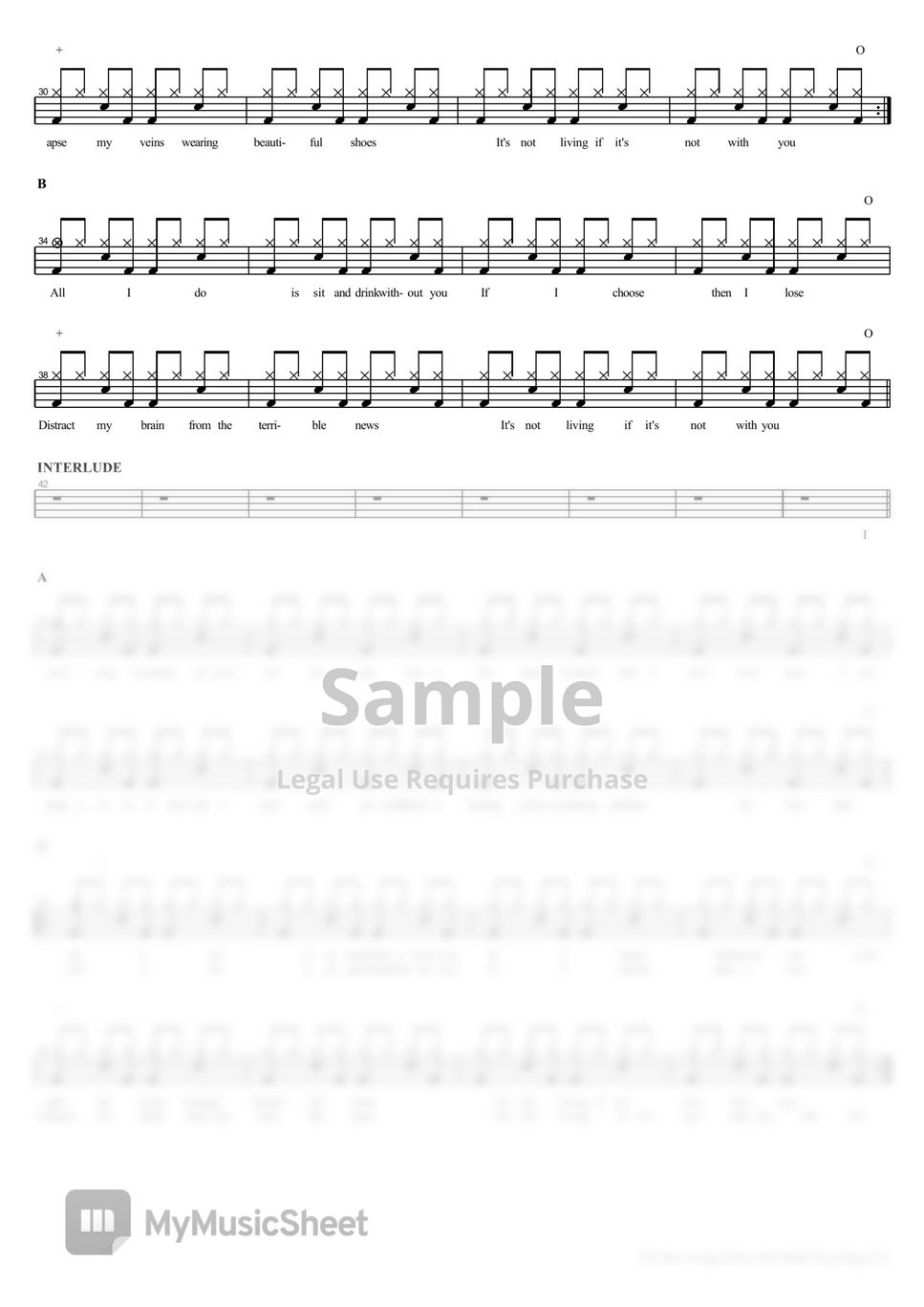 The 1975 - It's Not Living (If It's Not With You) Sheets by COPYDRUM