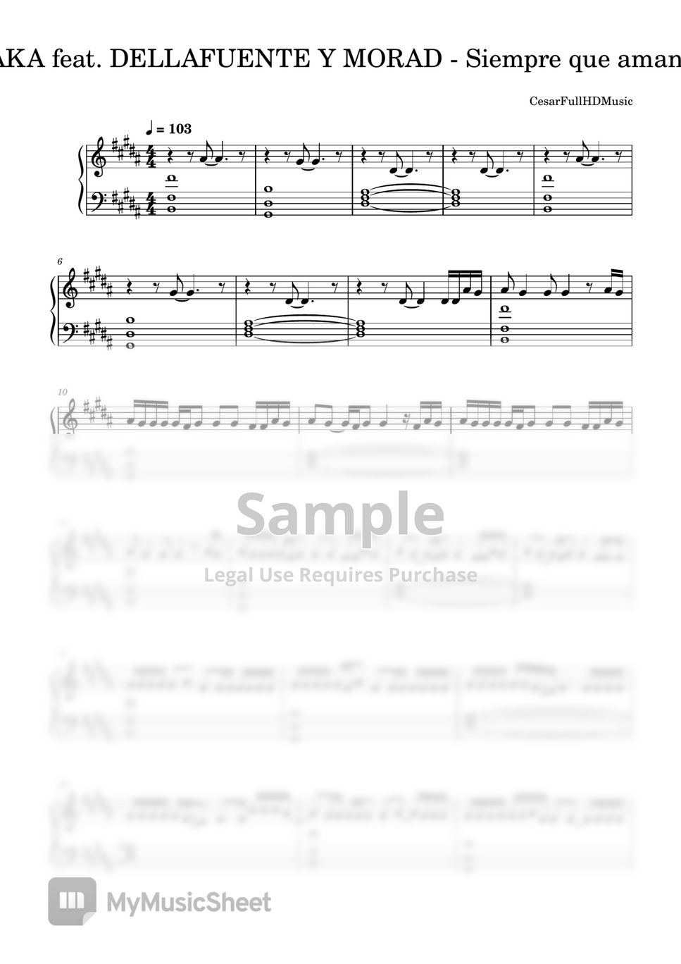 MAKA feat. DELLAFUENTE Y MORAD - Siempre que amanece Sheet Music