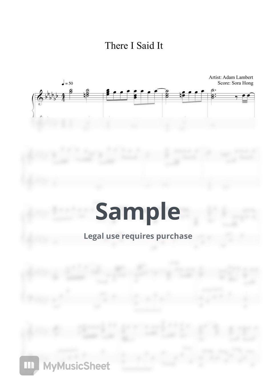 Adam Lambert - There I Said It 乐谱 by sora Hong