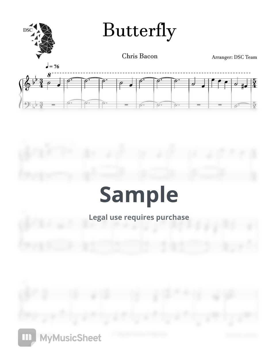 Chris Bacon - Butterfly (Heretic OST) Sheets by Digital Scores Collection