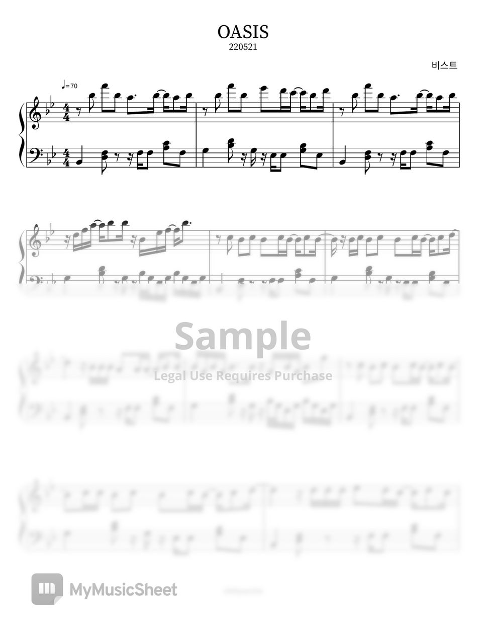 BEAST(비스트) - Oasis Sheet by chihyun416