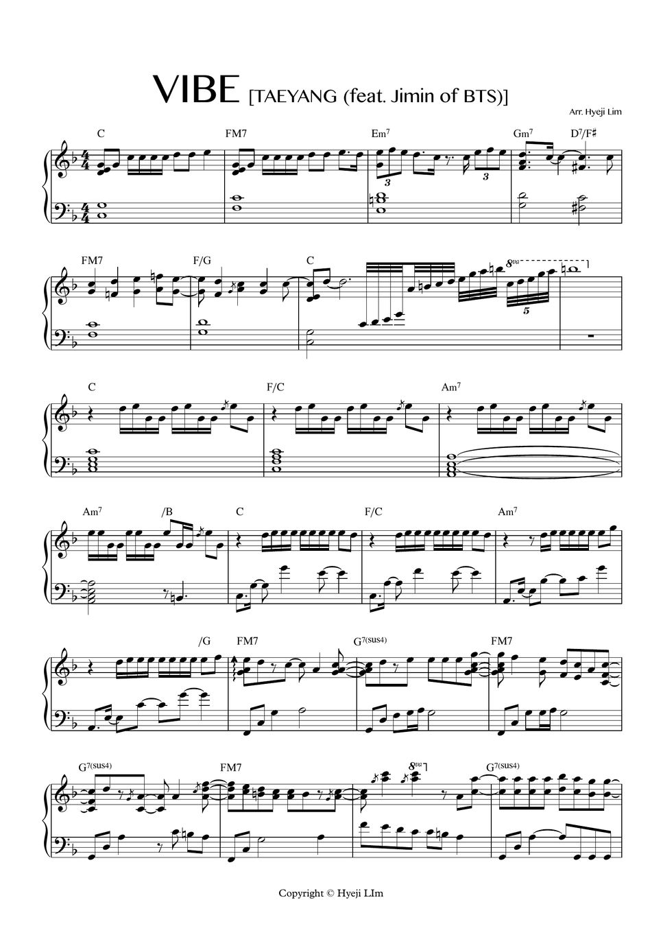 Taeyang(feat. Jimin of BTS) - Vibe Hoja by Hyeji Lim