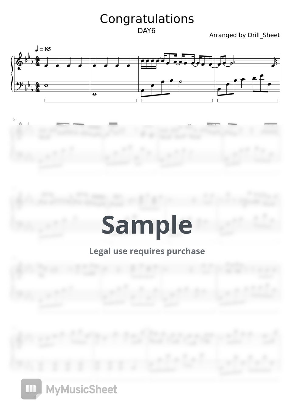 DAY6 - Congratulations Sheets by Drill_Sheet