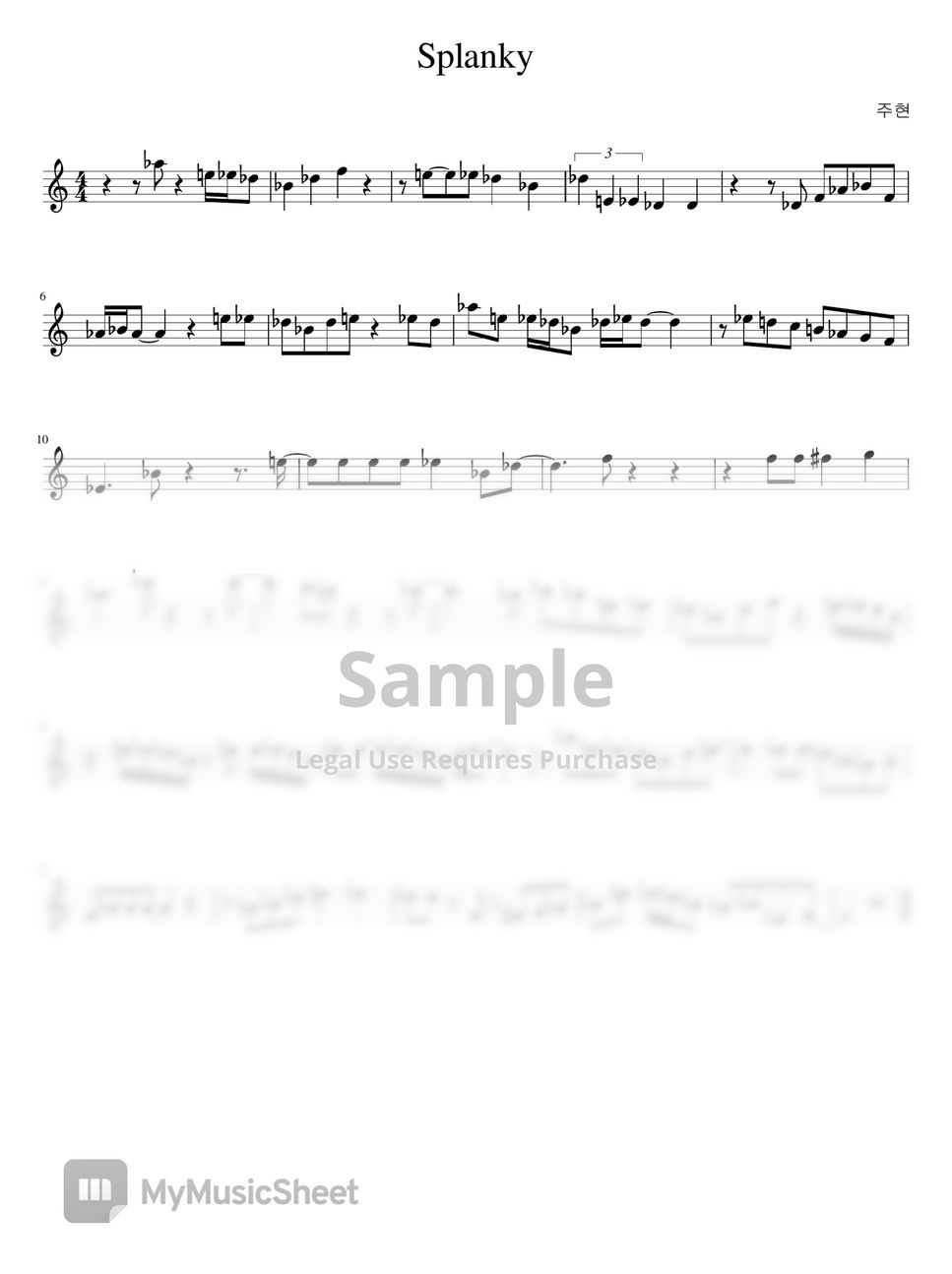Juhyun TB - Splanky 曲谱