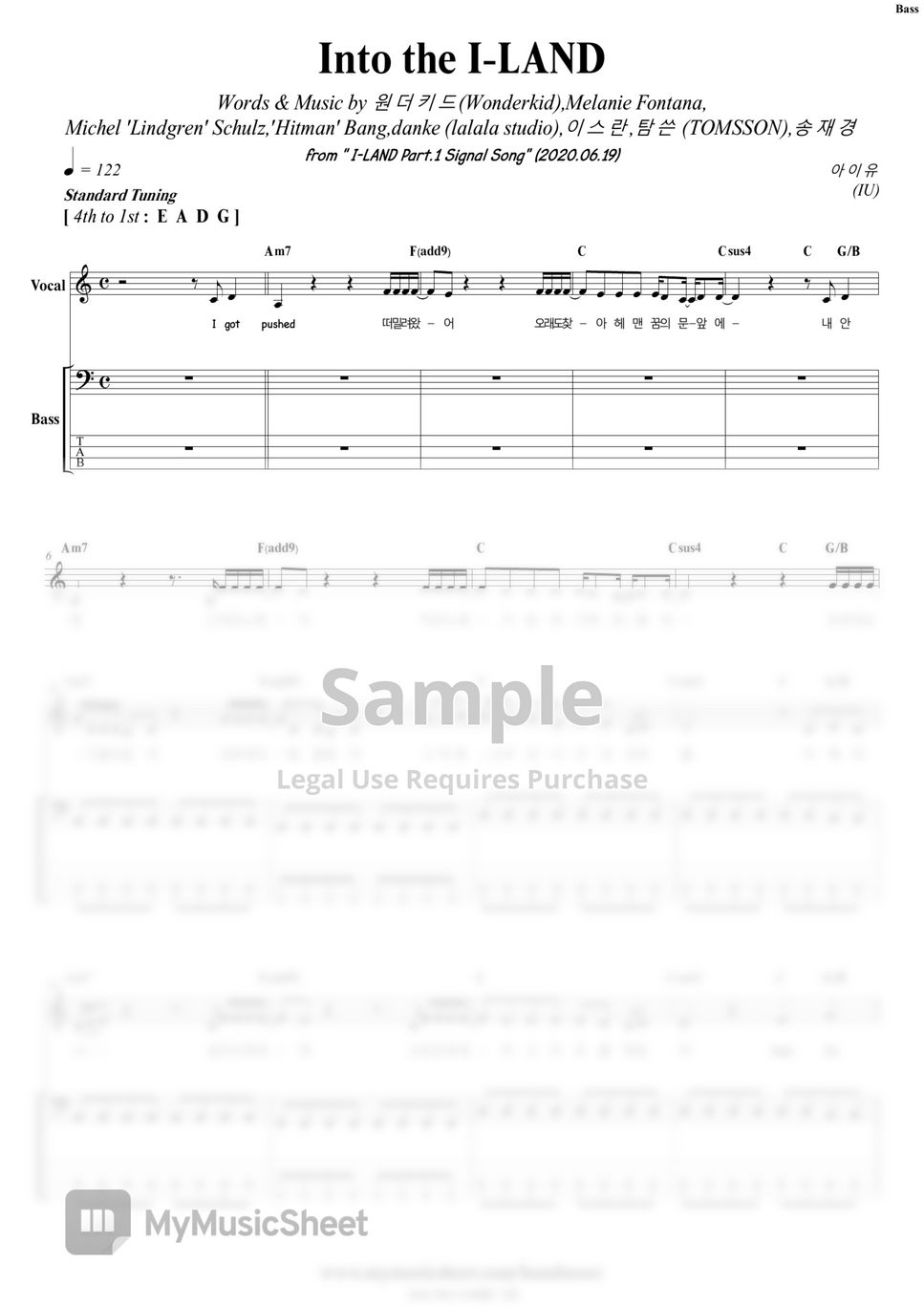 IU - Into the I-LAND | Bass Sheet Music