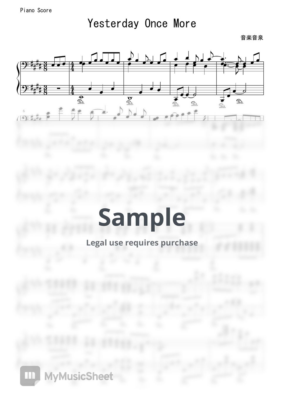 Carpenters - Yesterday Once More Sheet Music by OngakuOnsen