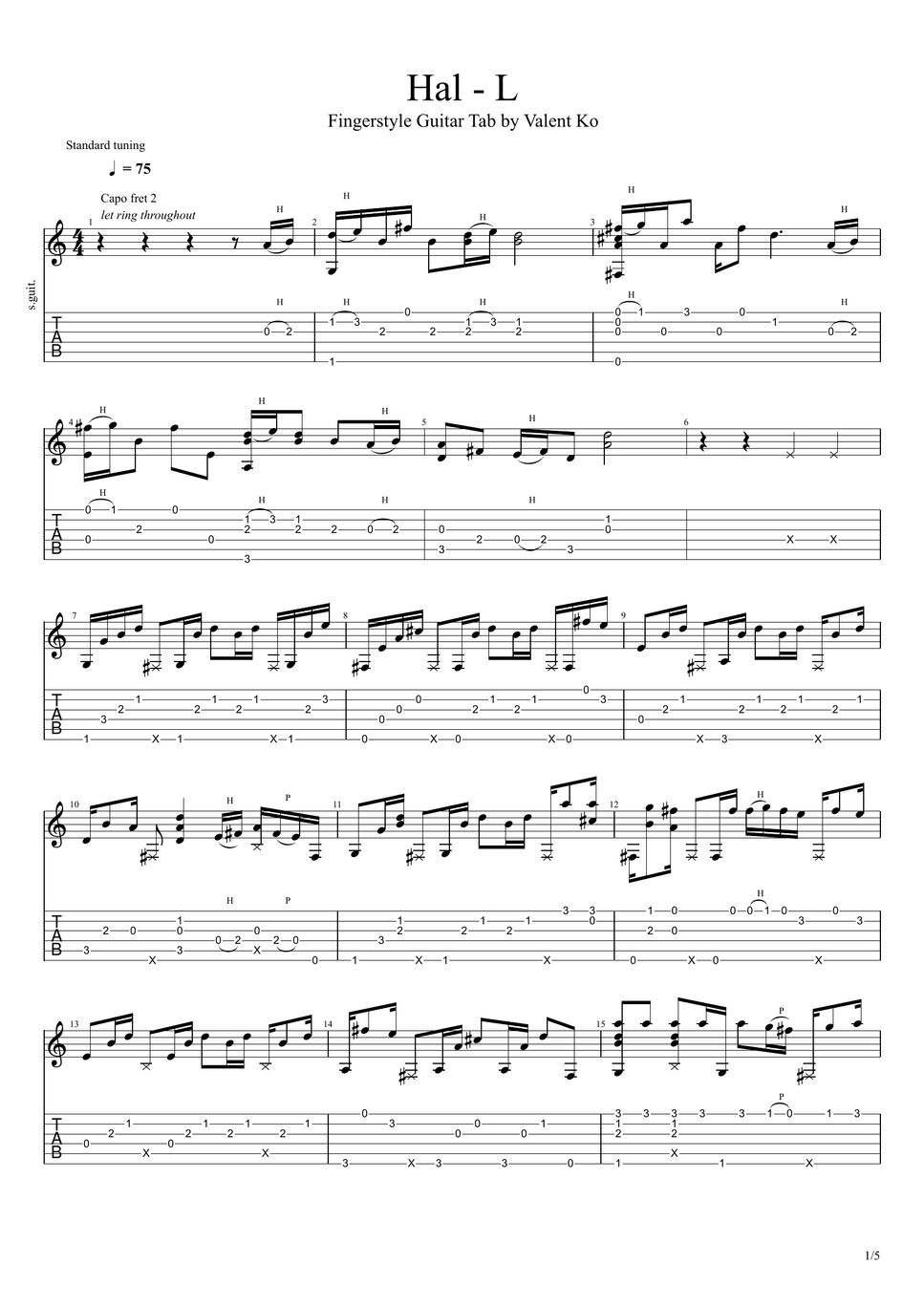 L - Hal - L TAB by Valent Ko