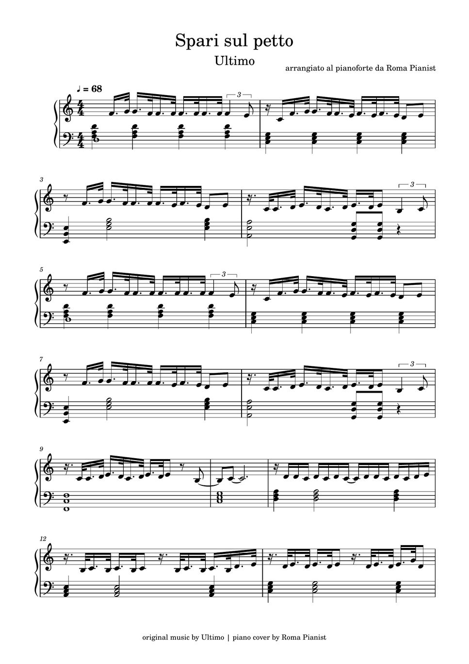Ultimo - Spari sul petto Sheet by Roma Pianist