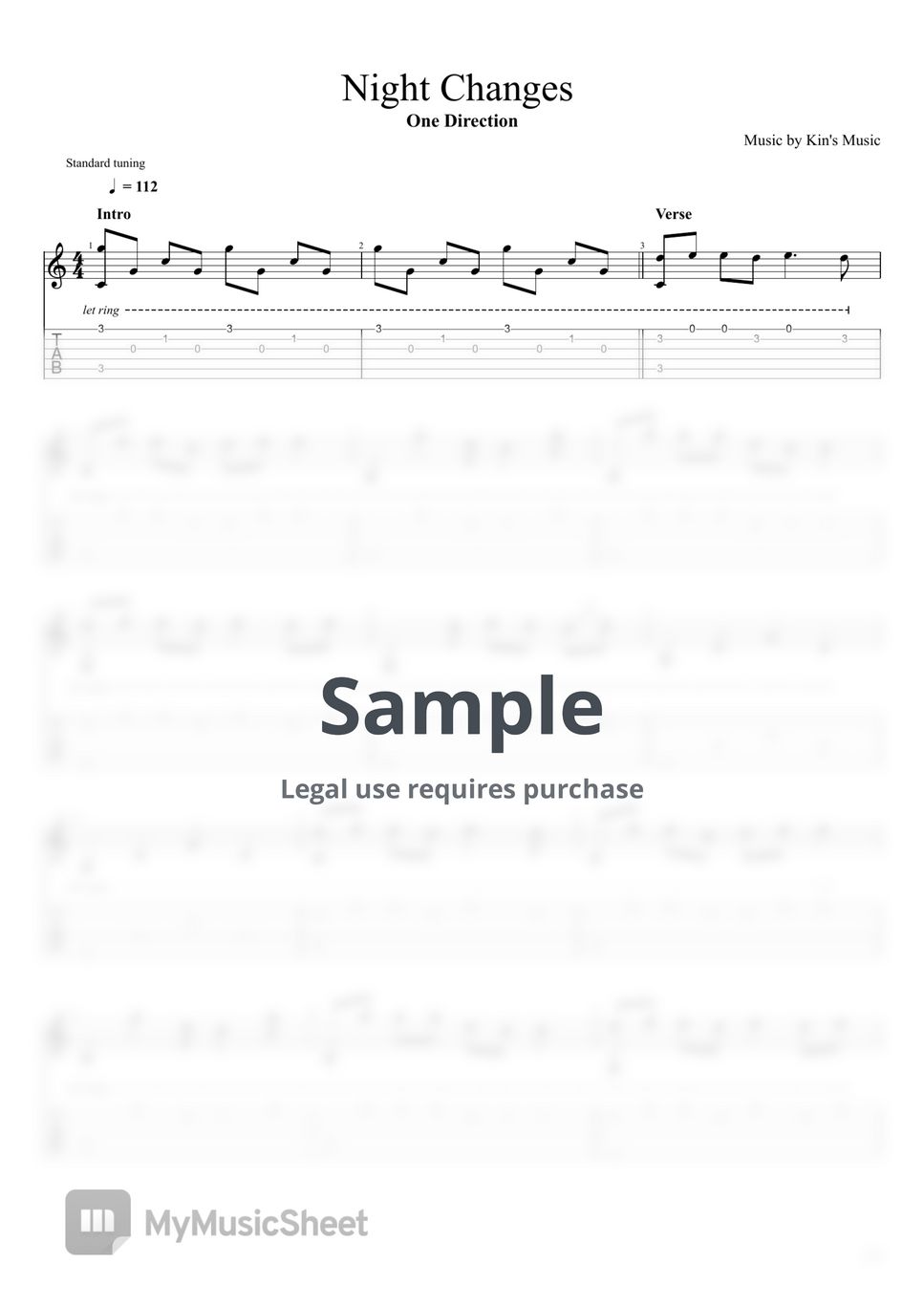 One Direction - Night Changes[Easy Guitar Fingerstyle For Beginner ...