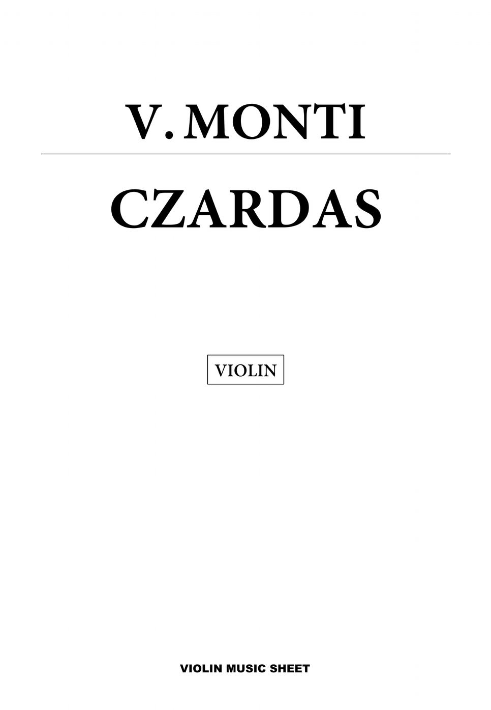 Monti - 차르다시 (MR포함) Sheet Music by Lee