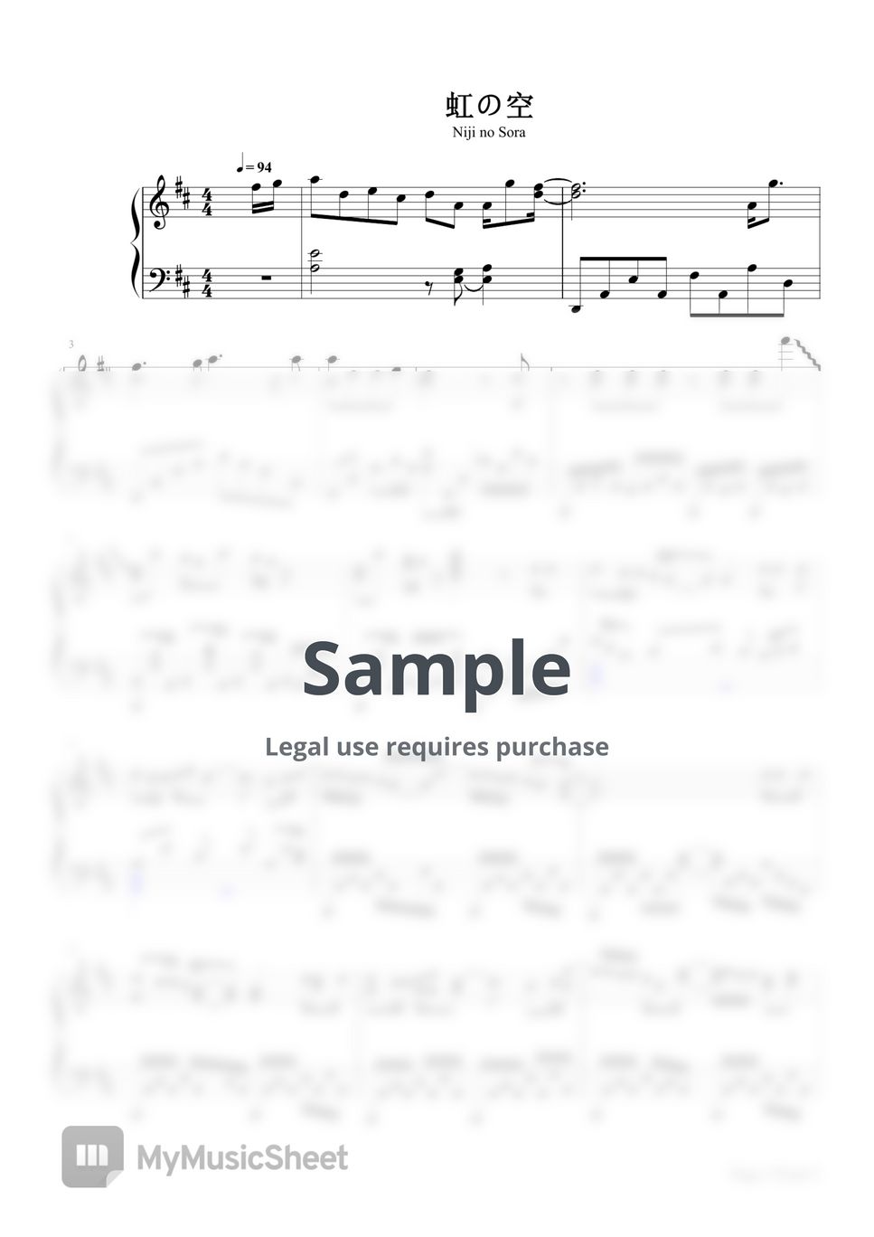 FLOW - Rainbow's Sky (Naruto Shippuden ED) Noten by dogemusic