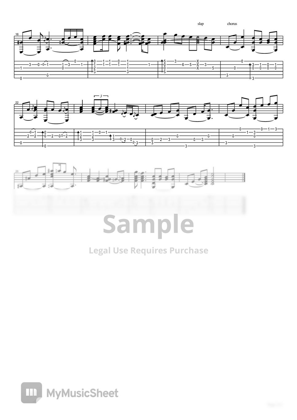 rubberband - 未來見 木結他 fingerstyle guitar tab arrangement Tab + 1staff by ...